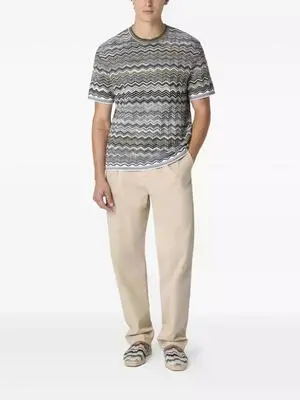 Missoni Chevron-pattern Knit T-shirt - Grey