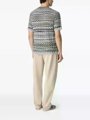Missoni Chevron-pattern Knit T-shirt - Grey