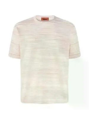 Missoni Flamed Mercerized Crew-neck Cotton T-shirt - Neutrals