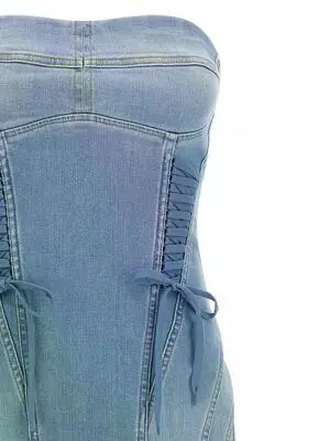 Elisabetta Franchi Stonewashed Denim Midi Dress