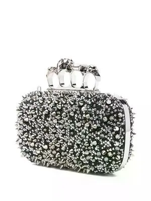 Alexander McQueen Knuckle Skull Clutch - Silver