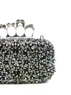Alexander McQueen Knuckle Skull Clutch - Silver