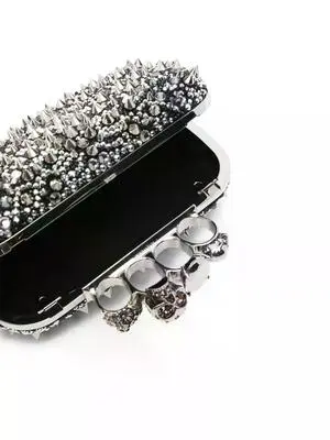 Alexander McQueen Knuckle Skull Clutch - Silver