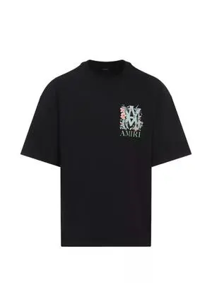 Amiri Floral Logo-print T-shirt - Black