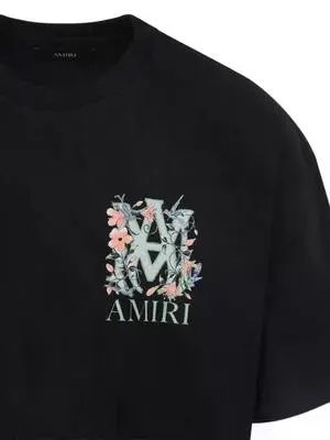 Amiri Floral Logo-print T-shirt - Black