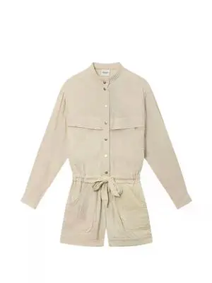 MARANT ETOILE Betyna Buttoned Belted Playsuit - Neutrals