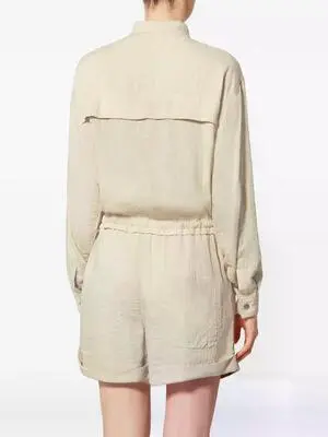 MARANT ETOILE Betyna Buttoned Belted Playsuit - Neutrals