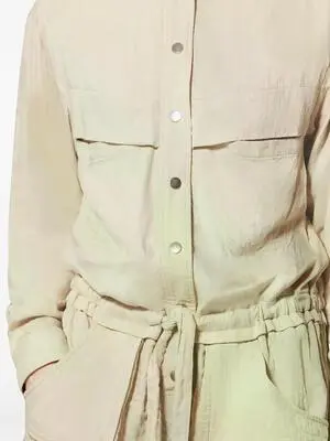 MARANT ETOILE Betyna Buttoned Belted Playsuit - Neutrals