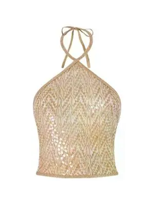 Missoni Sequin-embellished Halterneck Top