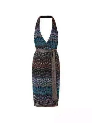 Missoni Halterneck Chevron-pattern Midi Dress