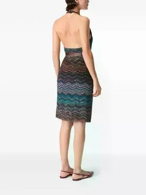 Missoni Halterneck Chevron-pattern Midi Dress