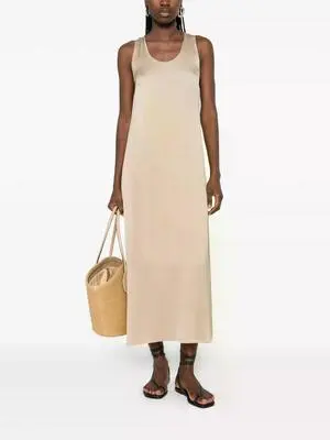 Peserico Embellished-neck Sleeveless Midi Dress
