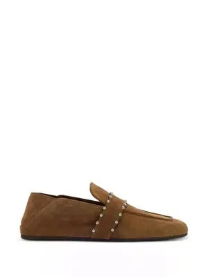 GIUSEPPE ZANOTTI Stud-embellished Loafers - Brown