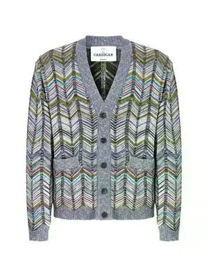 Missoni Chevron-pattern Cardigan - Grey