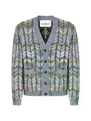 Missoni Chevron-pattern Cardigan - Grey