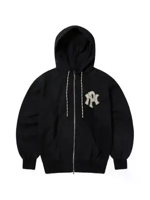 NO PROBLEMO Embroidered Zip Hooded Sweatshirt