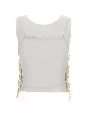 P.a.r.o.s.h Floral-appliqué Sleeveless Top