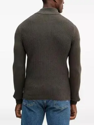 AERONAUTICA MILITARE Buttoned Ribbed Knitted Sweater