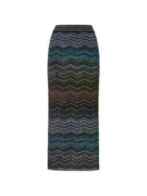 Missoni Chevron Maxi Skirt - Brown