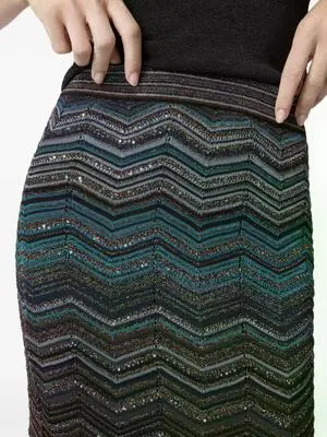 Missoni Chevron Maxi Skirt - Brown