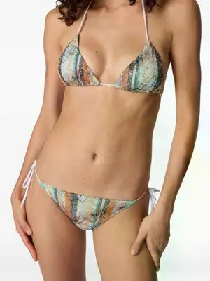 Missoni Zigzag Pattern Sequined Bikini Set - White