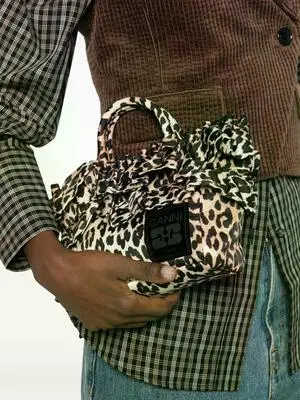 GANNI Leopard Print Tote Bag