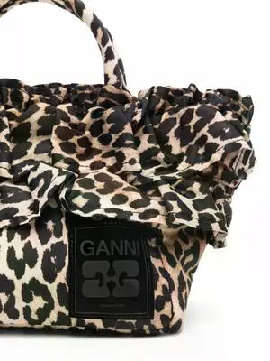 GANNI Leopard Print Tote Bag