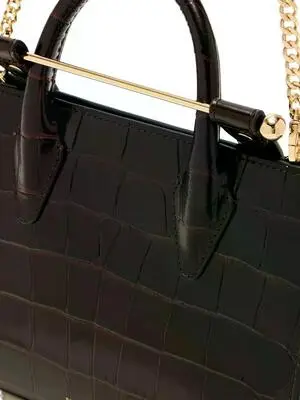 Strathberry Croc-embossed Chain Tote - Brown