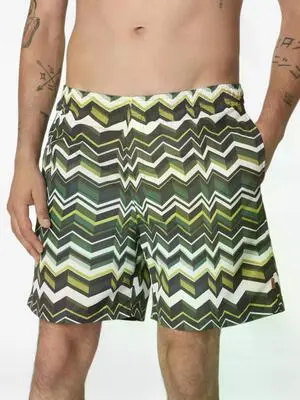 Missoni Zigzag Pattern Swim Shorts - Green