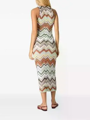 Missoni Chevron Pattern Midi Dress - Neutrals