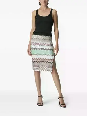 Missoni Chevron Slit Midi Skirt