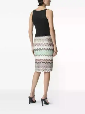 Missoni Chevron Slit Midi Skirt