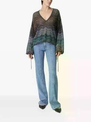 Missoni Chevron-pattern Tie-detail Blouse