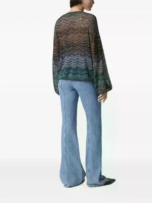 Missoni Chevron-pattern Tie-detail Blouse