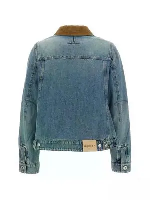 Alexander McQueen Corduroy-collar Denim Jacket - Blue