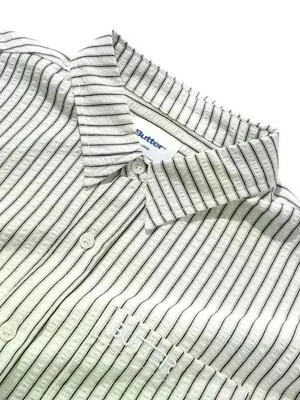 BUTTER GOODS Striped Embroidered Shirt