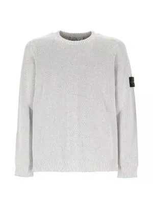 Stone Island Compass Logo Ribbed Sweater - Grey