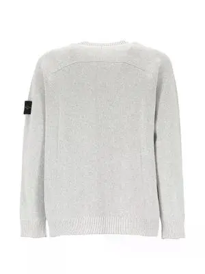 Stone Island Compass Logo Ribbed Sweater - Grey