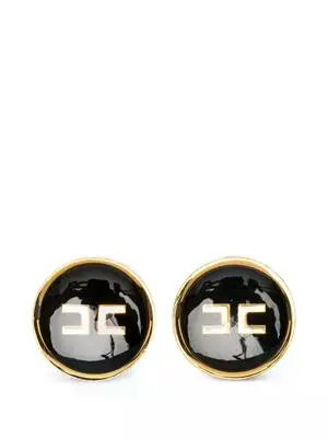 Elisabetta Franchi Logo-detail Earrings - Black