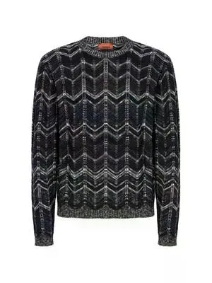 Missoni Chevron-pattern Crew-neck Sweater - Blue