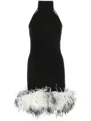 VERGUENZA Mini Dress With Feather Detailing