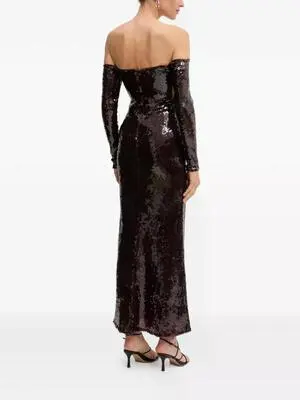 Bardot Sequin-embellished Off-shoulder Midi Dress