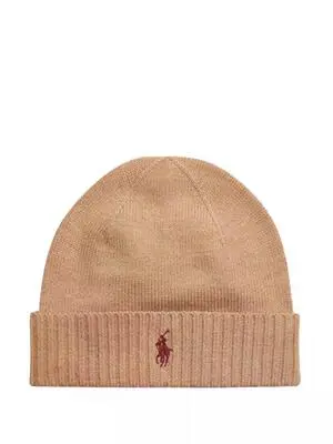 Polo Ralph Lauren Ribbed Turn-up Beanie - Brown