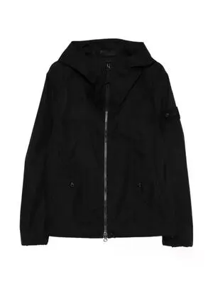 Stone Island Zip-up Hooded Jacket - Black