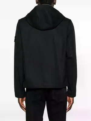Stone Island Zip-up Hooded Jacket - Black