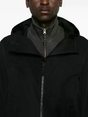 Stone Island Zip-up Hooded Jacket - Black