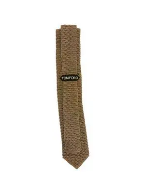 TOM FORD Knitted Silk Neck Tie - Brown