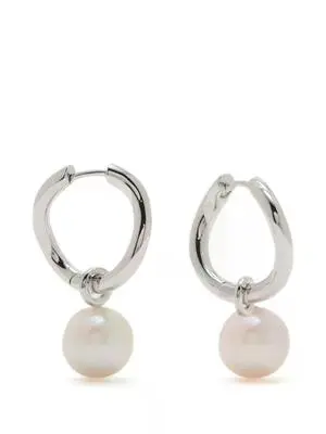ASTRID & MIYU Serenity Pearl-charm Hoop Earrings
