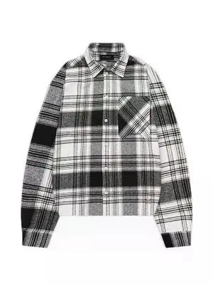 RETERNITY Plaid Flannel Logo-print Shirt