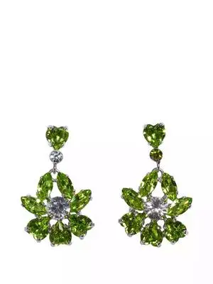 Simone Rocha Heartbloom Crystal Drop Earrings - Silver